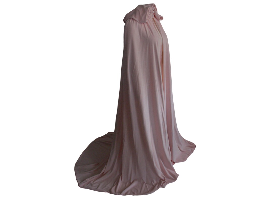 Hooded Cape Cinderella in Light Pink Velvet With Train Elven - Etsy