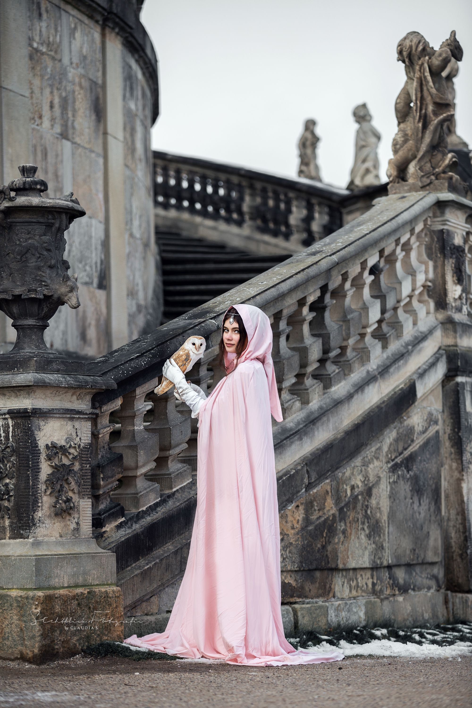 Hooded Cape Cinderella, Elven Fantasy Cape, Wedding Cape Veil, Medieval ...