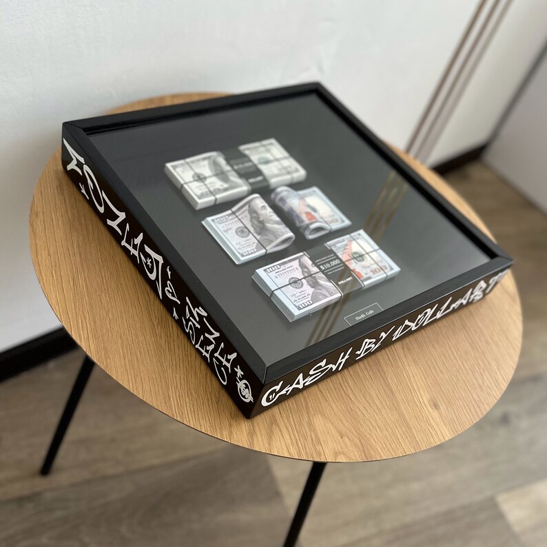 Dollar Money Art Shadow Box - Stylish Luxury Gift Idea, Wealthy Vibes ...