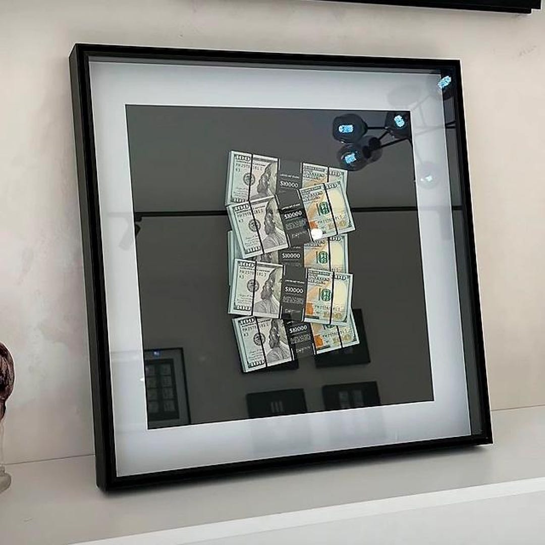 Five Stack Money Art Shadow Box Frame – 3D Money Wall Art for Office or ...