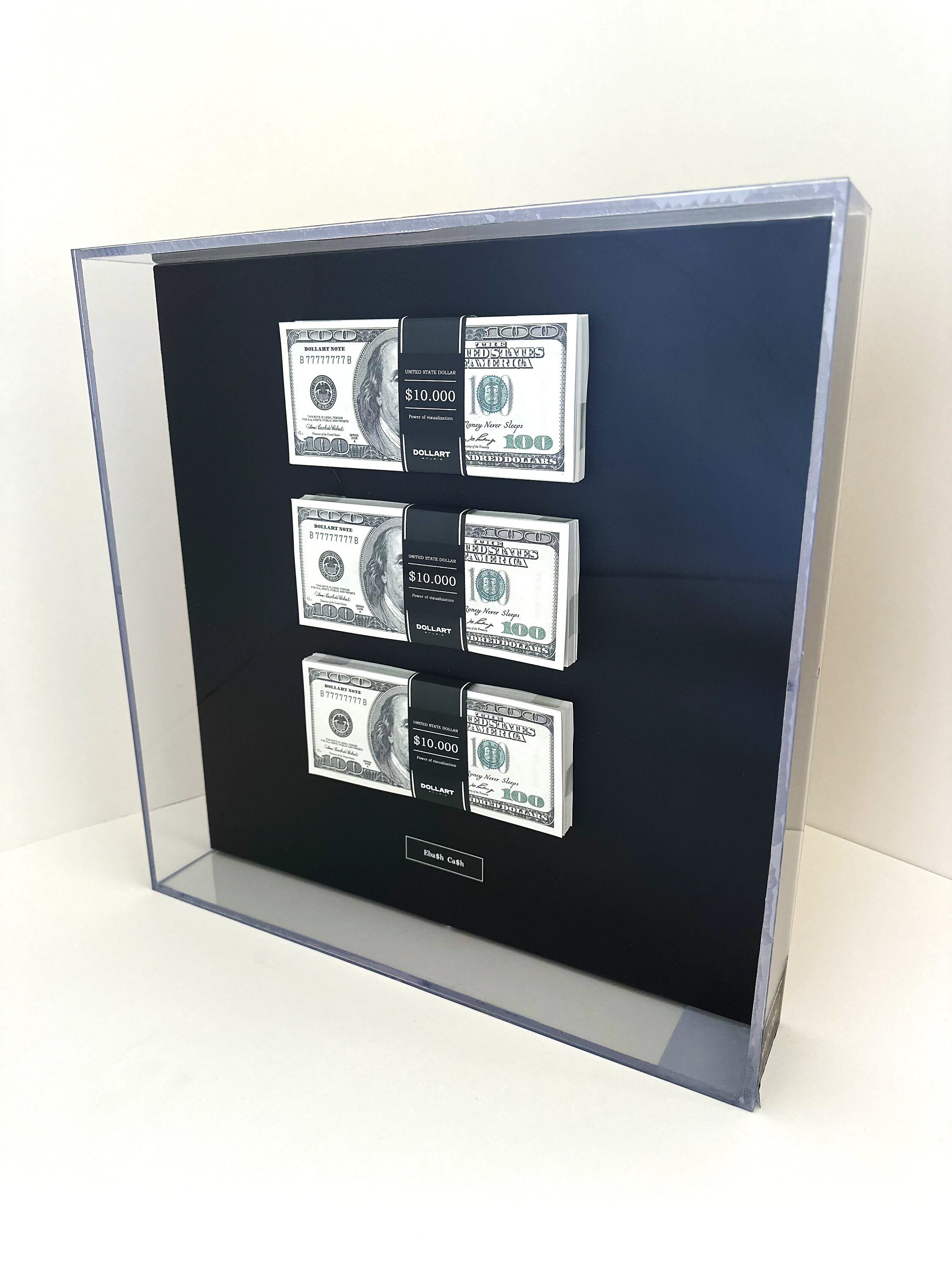 Transparent Square Frame With Stacks of Dollars. Money Art for Success ...