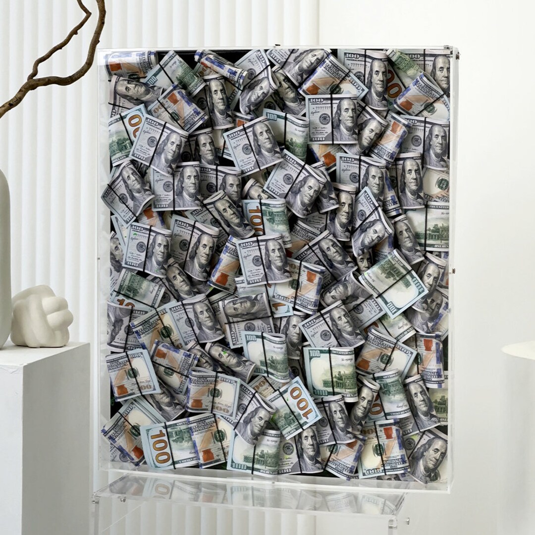 Clear Glass Money Frame Stylish Wall Decor for Financial Success ...
