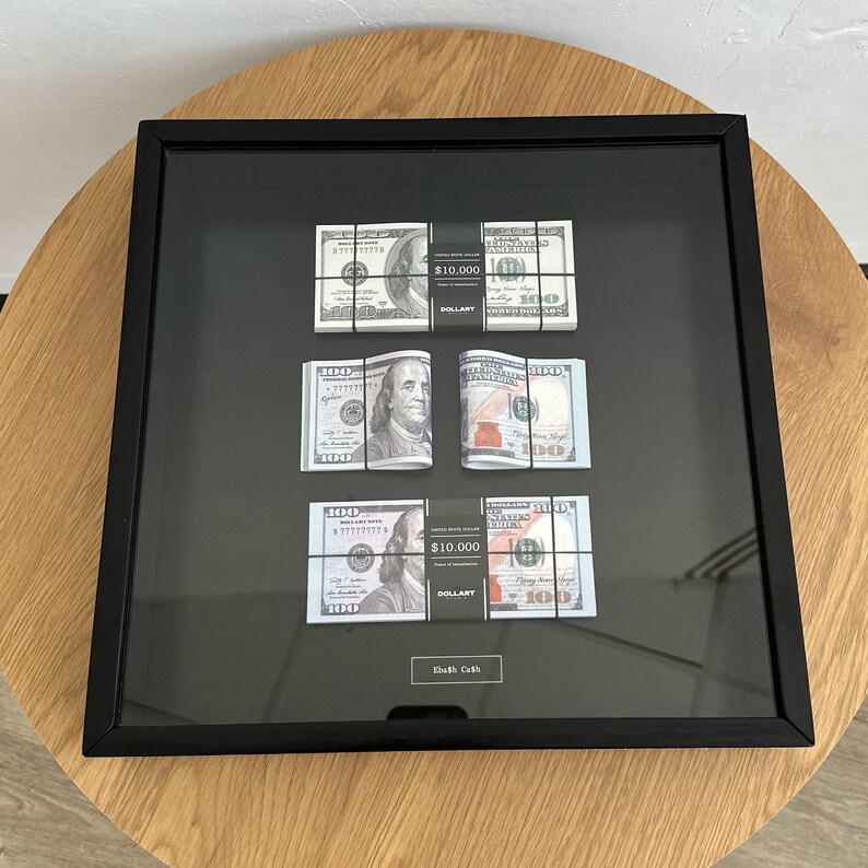 Dollar Money Art Shadow Box - Stylish Luxury Gift Idea, Wealthy Vibes ...