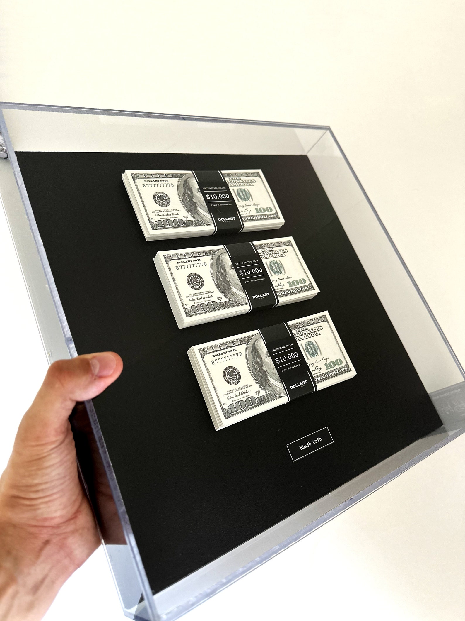 Transparent Square Frame With Stacks of Dollars. Money Art for Success ...