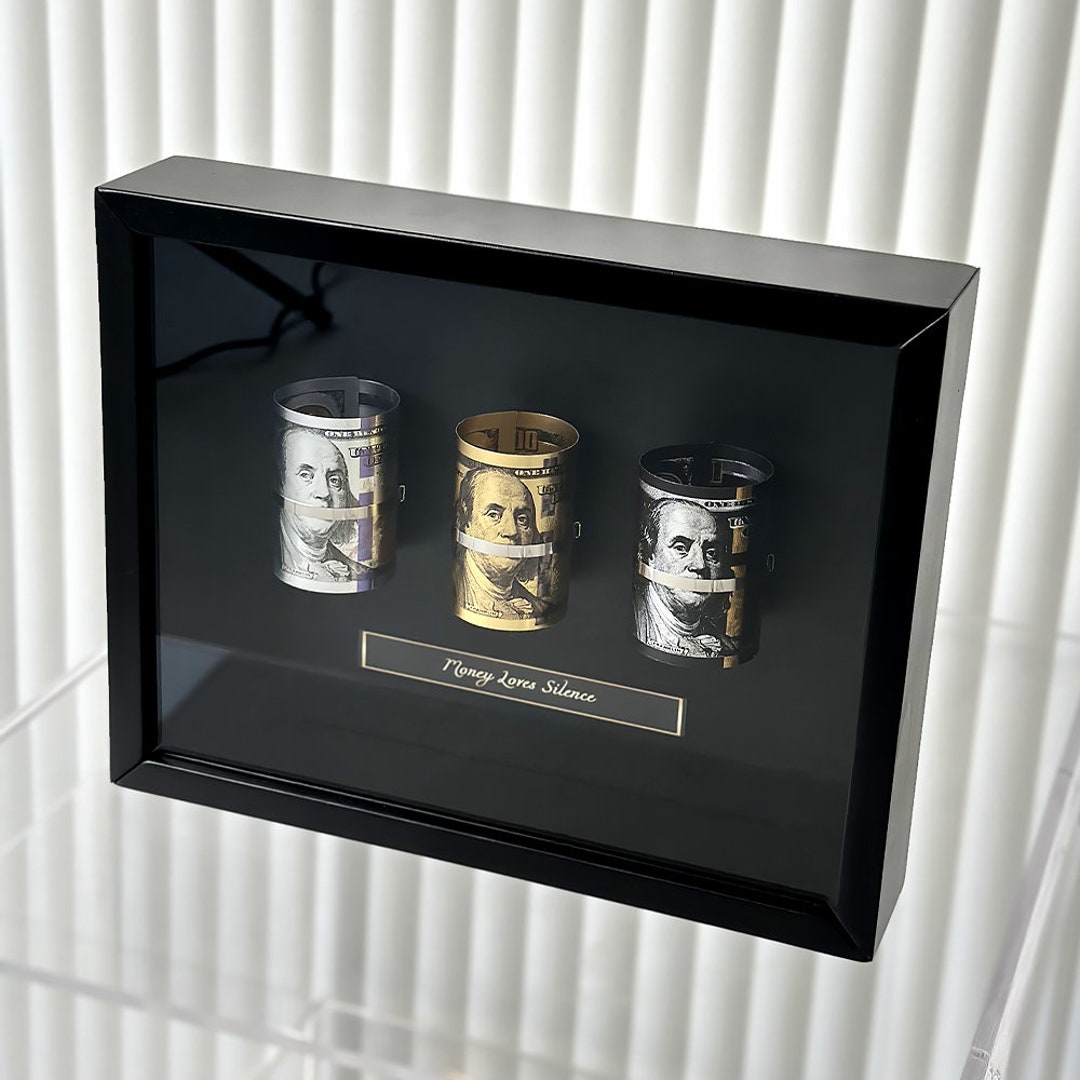 Gold Dollar Bill Trio - Stylish Wall Decor for Financial Success ...