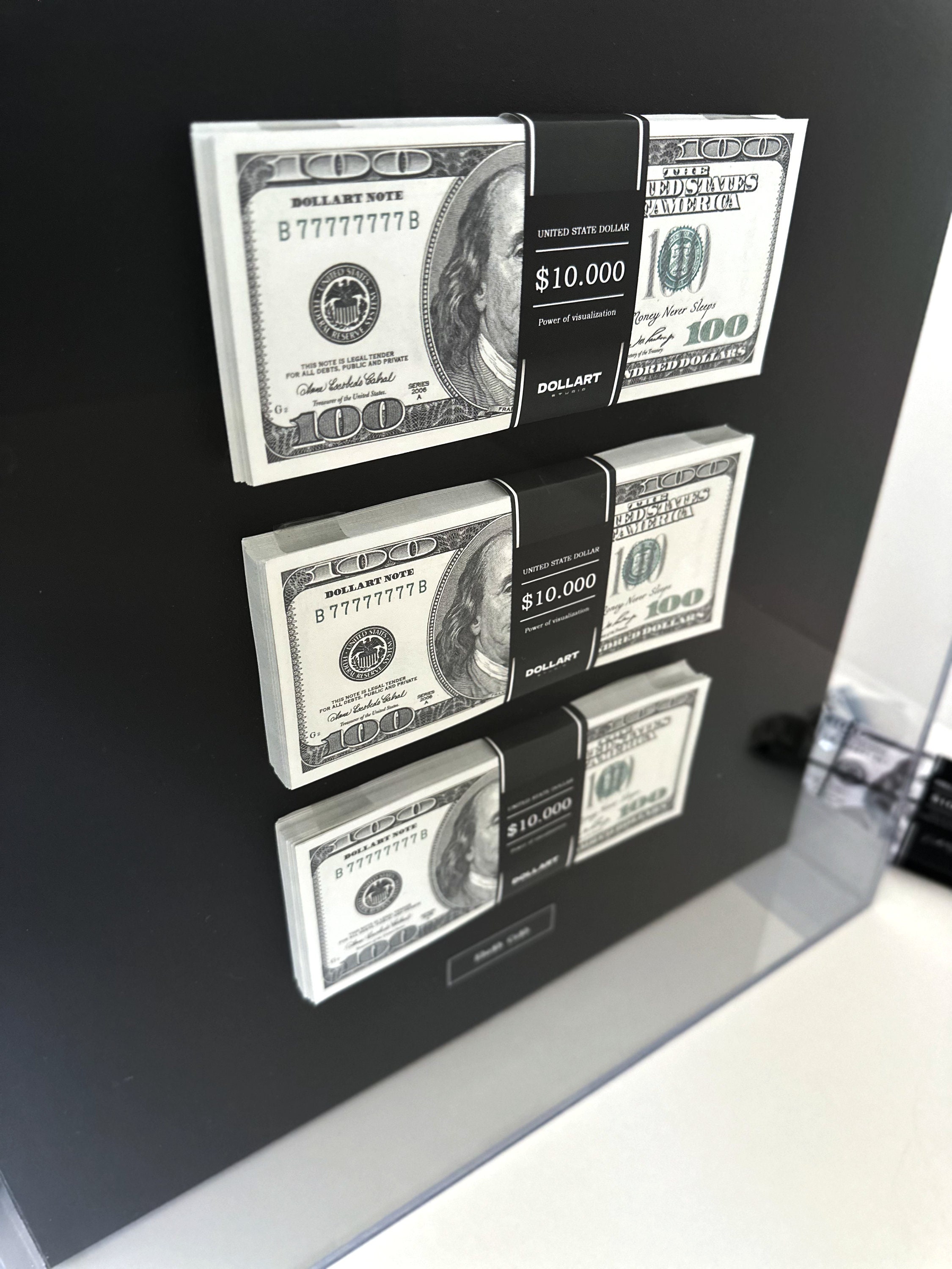 Transparent Square Frame With Stacks of Dollars. Money Art for Success ...