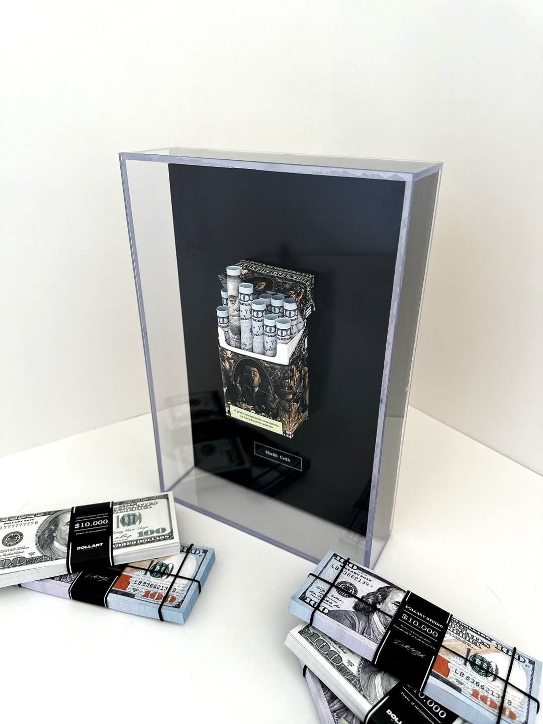 Transparent Acrylic Frame With Dollar Stack and the Wolf of Wall Street ...