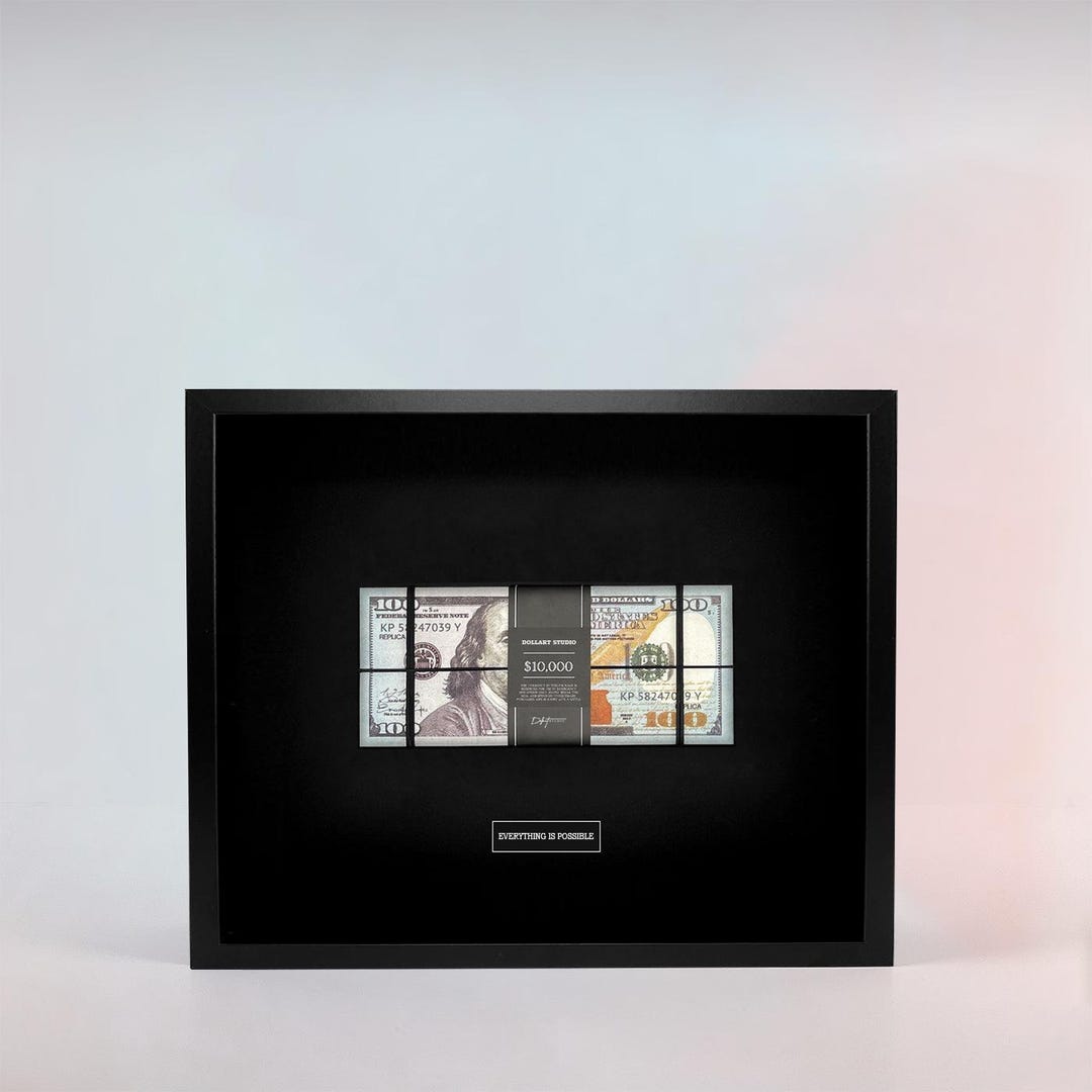 Cash Frame Art – 3D Shadow Box With Money, Luxury Desk Wall Decor ...