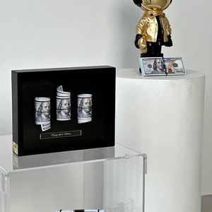 Gold Dollar Bill Trio - Stylish Wall Decor for Financial Success ...