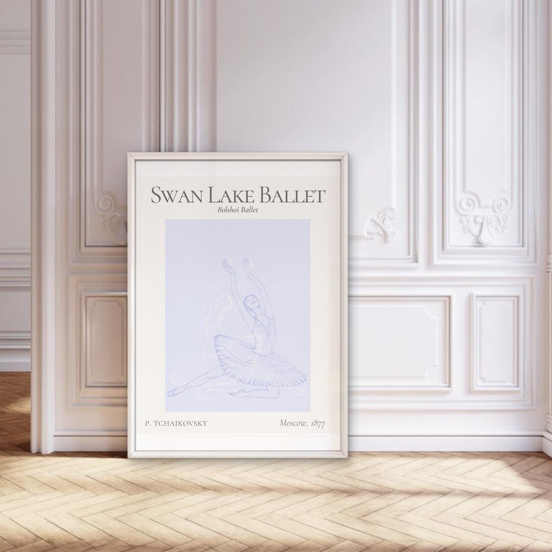 Swan Lake Ballet Poster I Swan Lake Art Print I Tchaikovsky Dance I ...
