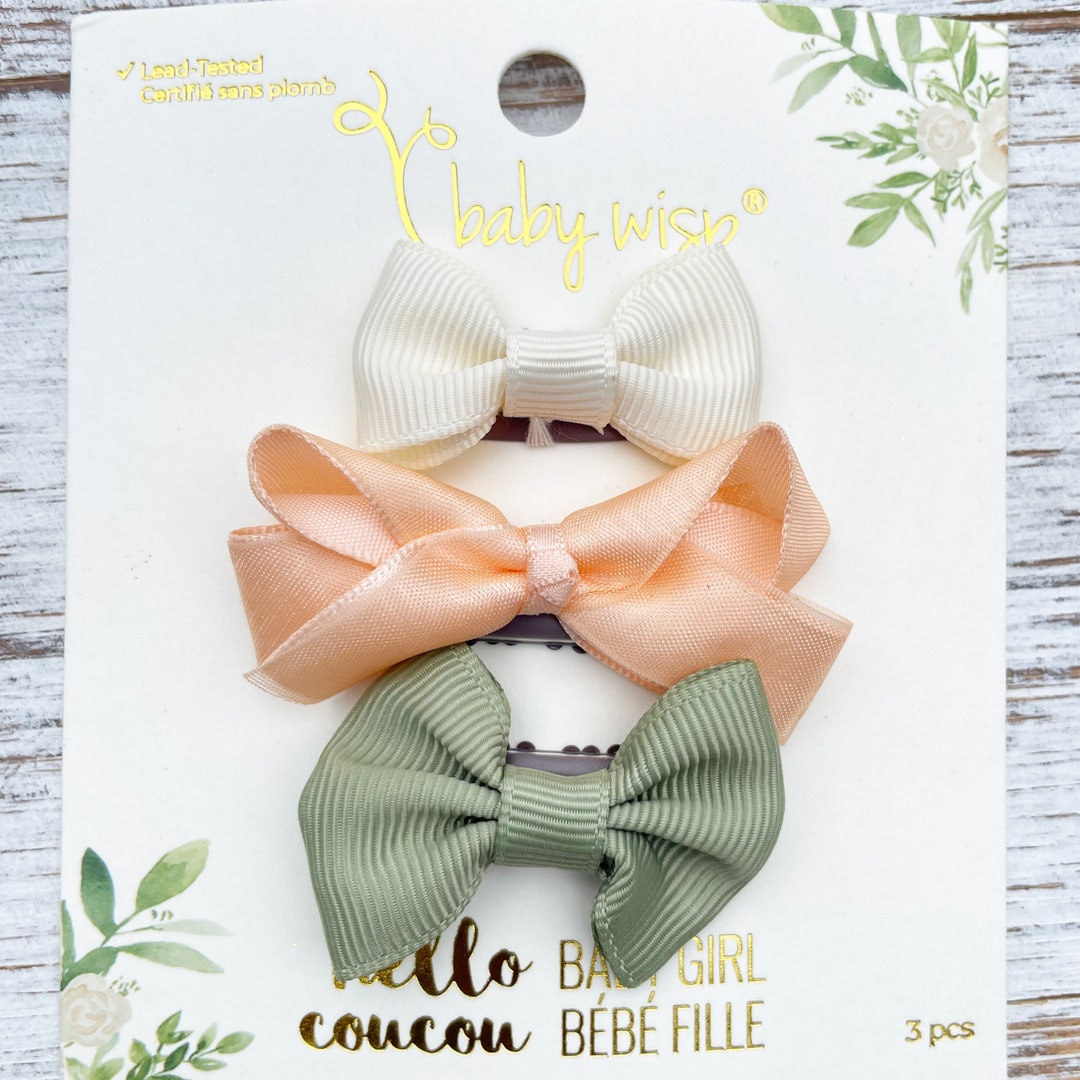 Baby Wisp® 3 Baby Toddler Hair Bows Wisp Clip Baby Bows - Etsy