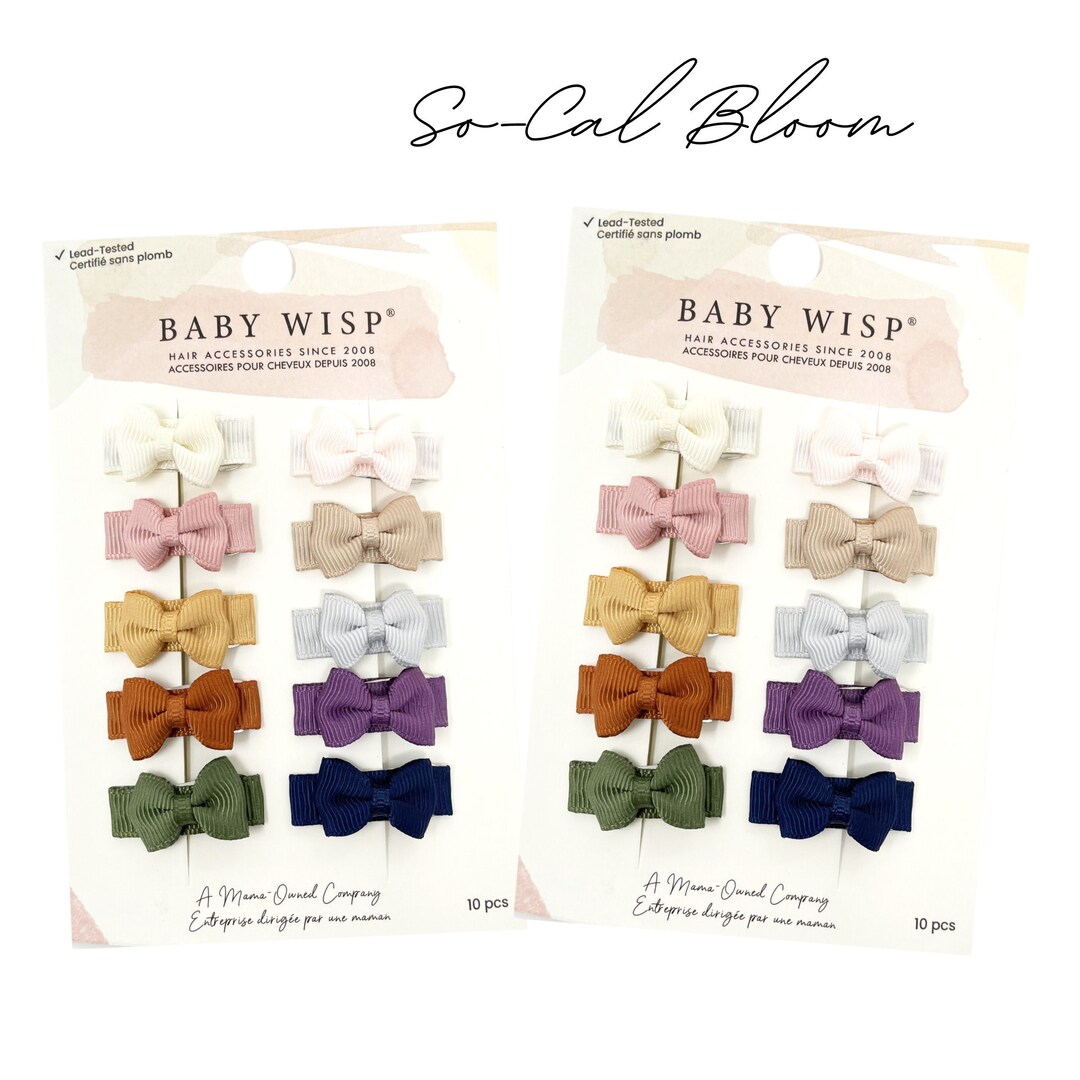 Baby Wisp® 20 Tiny Baby Toddler Bows, Girl Bow Clips, Baby Hair Clip ...