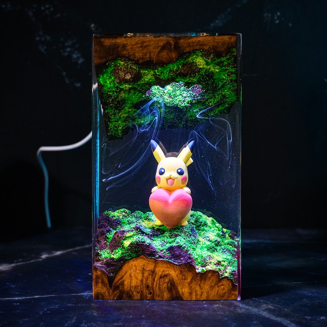 Pika.chu Heart Po.ke.mon ,resin Lamp,desk Lamp,gift for Him ,game Decor ...