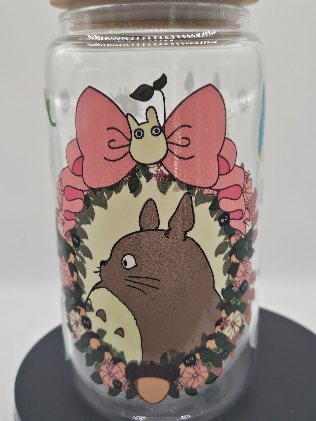 Totoro Wreath 16 Oz Glass Tumbler - Etsy
