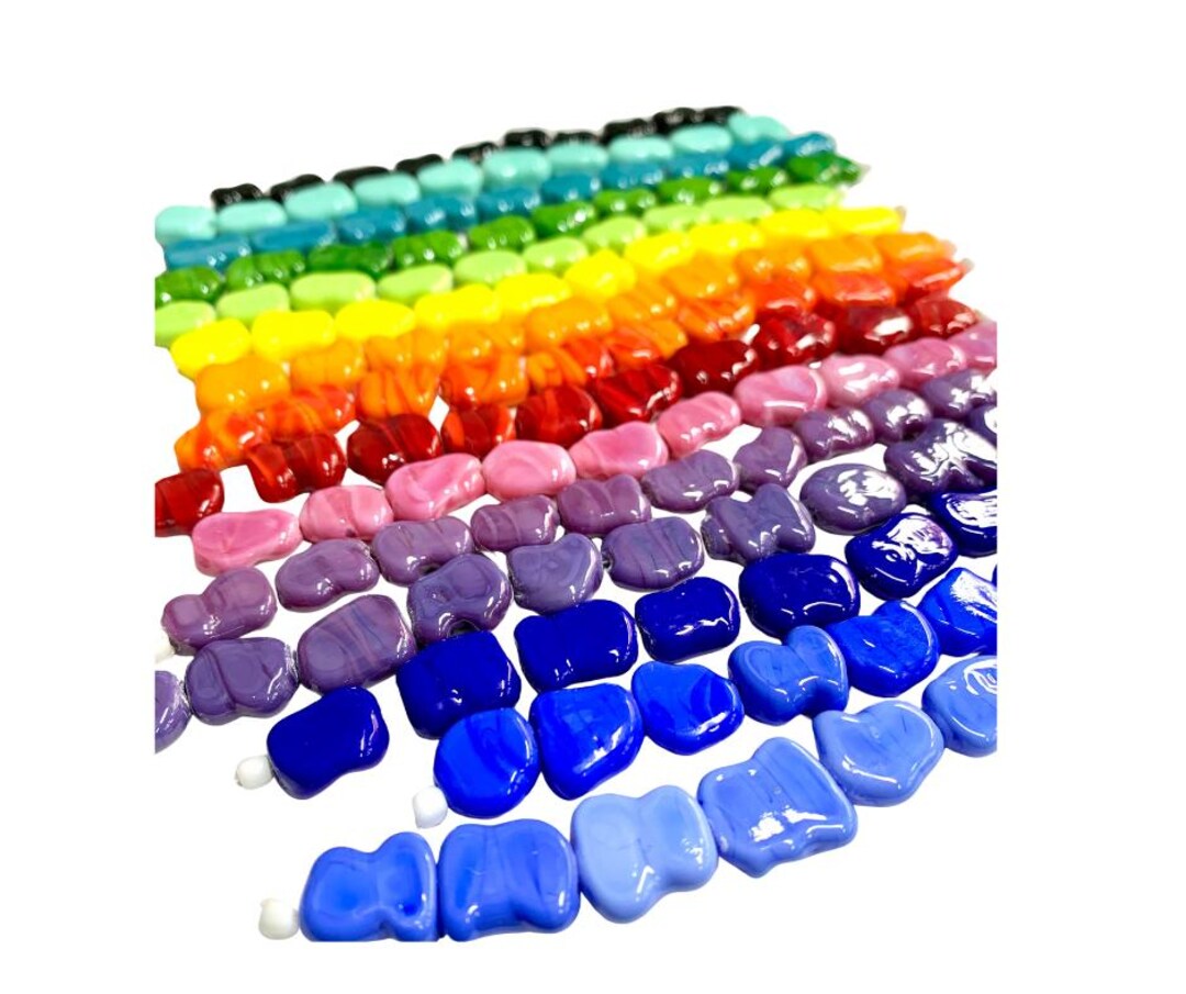 Handmade Colorful Glass Bead Strand: Organic Jewelry Making Beads - Etsy