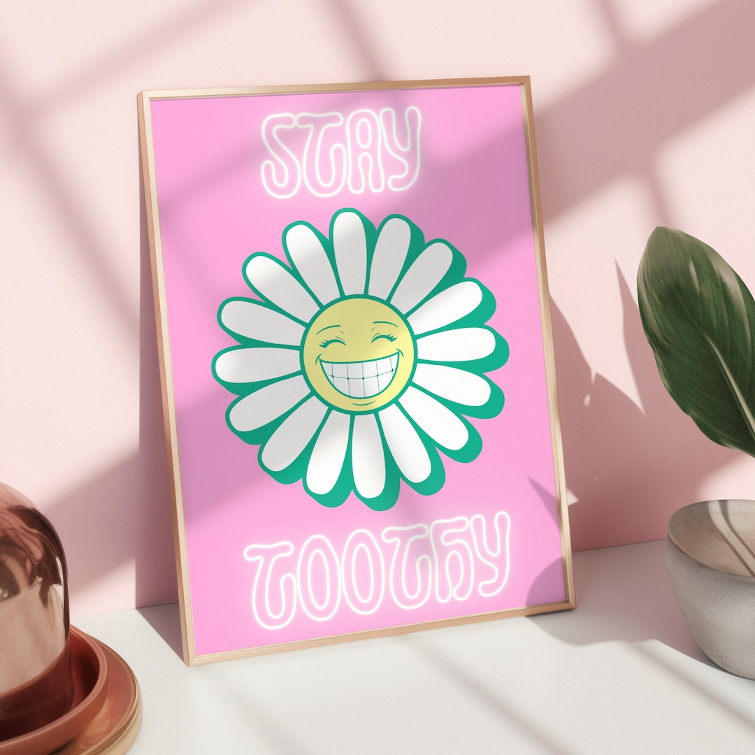 Dopamine Decor, Retro Wall Art, Dopamine Wall Art, Funky Art Prints ...