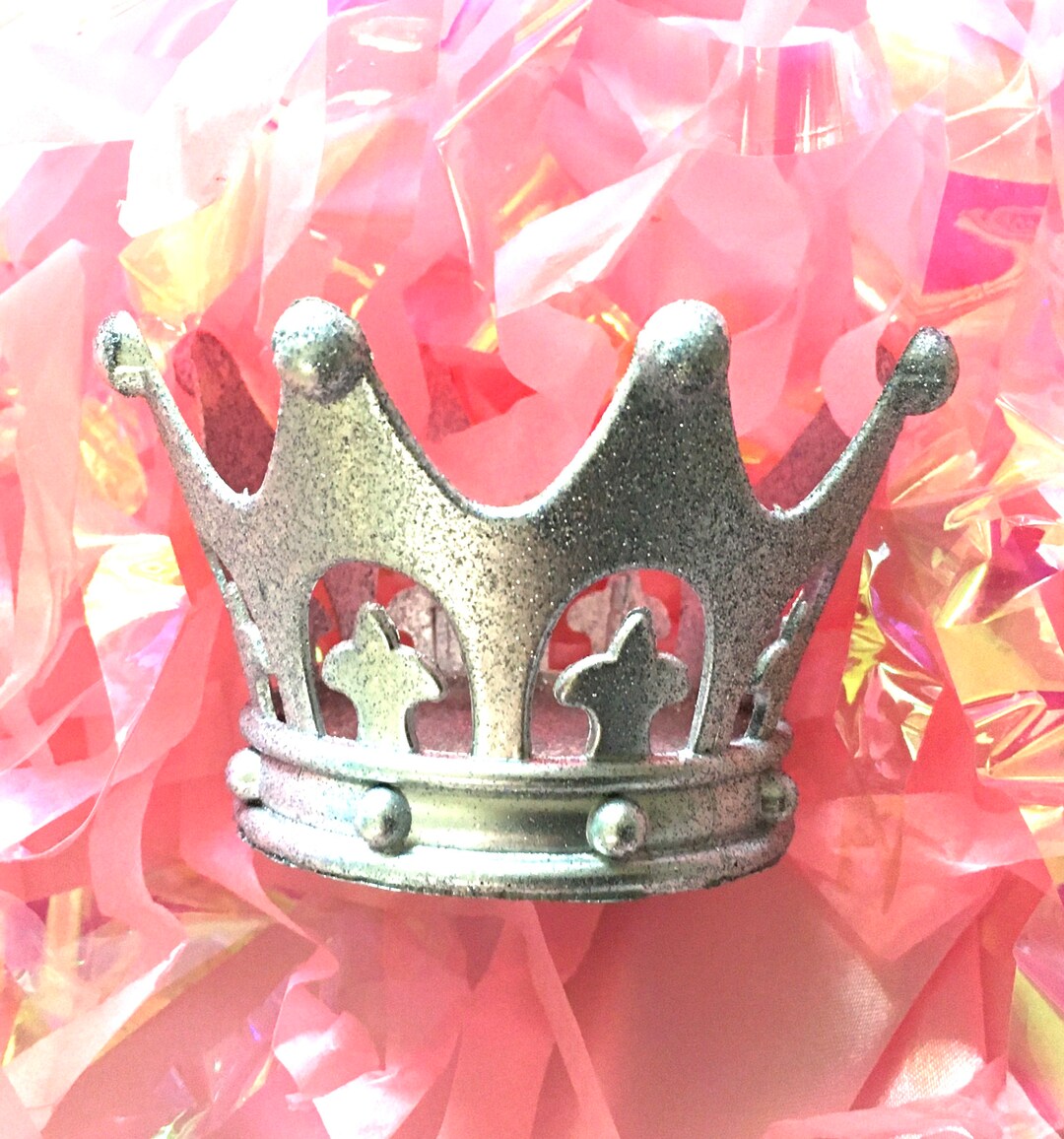 Glitter Dusted Silver Crowns DIY Set of 4 - Etsy