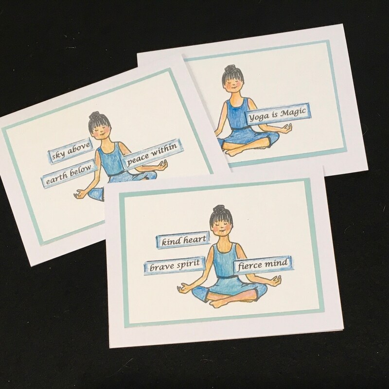 Yoga Note Cards - Etsy