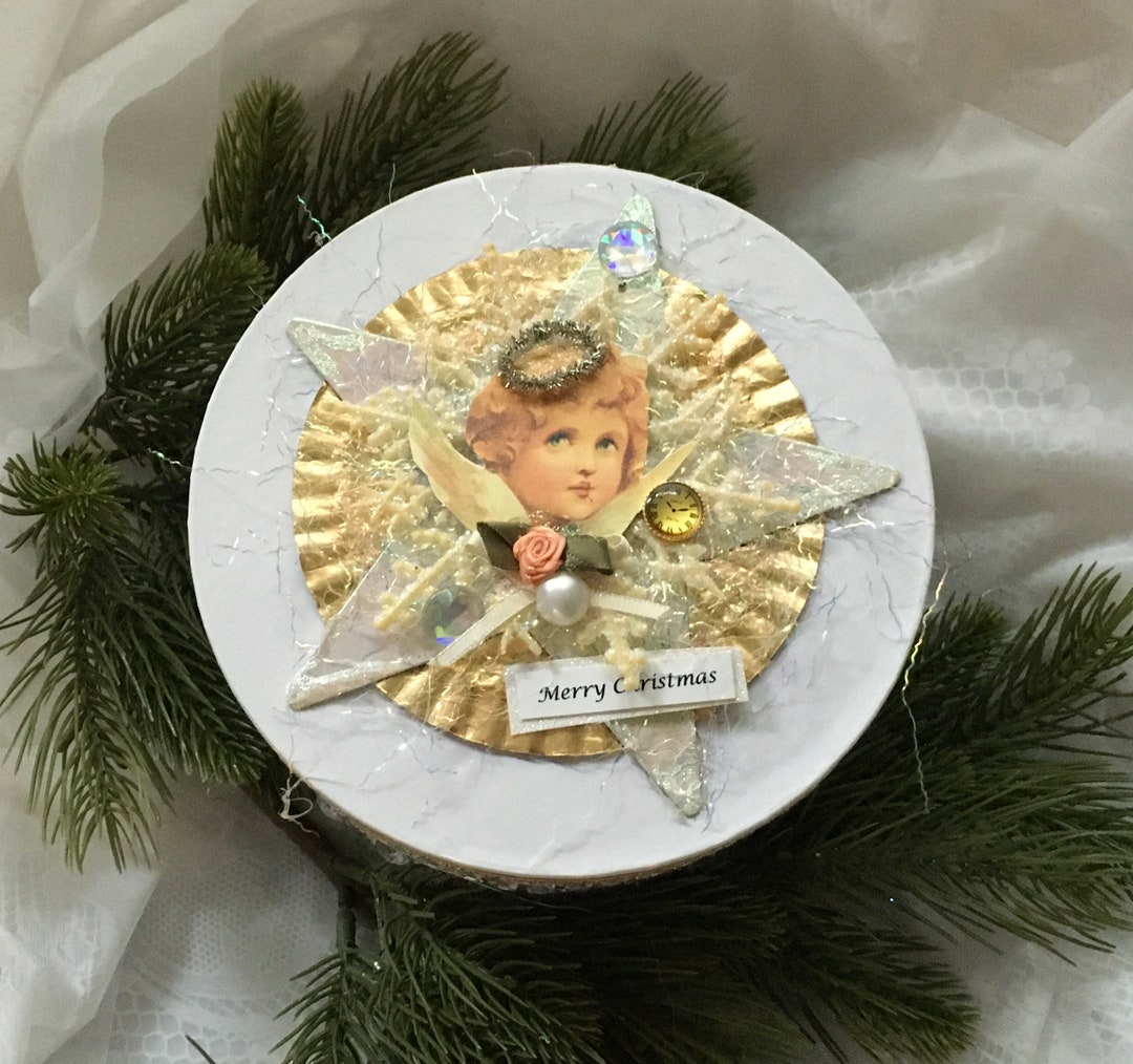 Vintage Angel Embellished Christmas Gift Box - Etsy