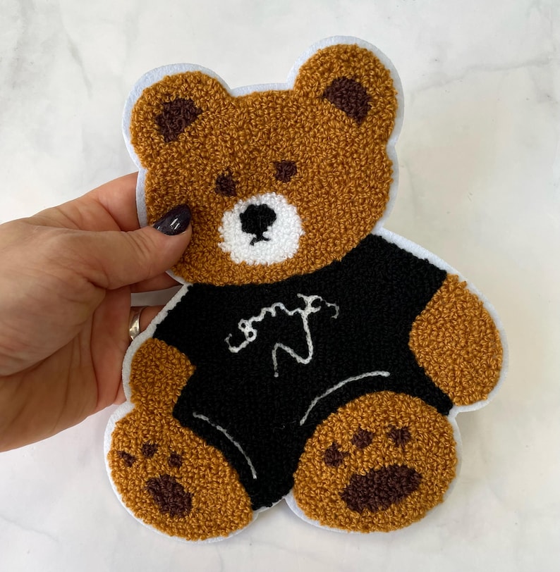 Cartoon Teddy Bear Large Patch, Embroidery Bear Patch, Animal Badge for ...