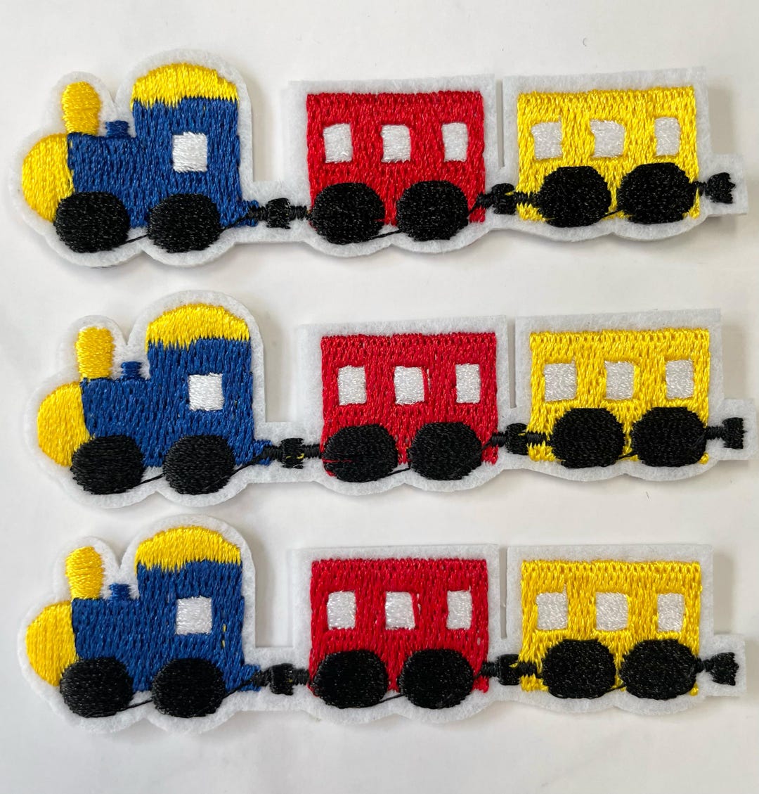 Embroidered Train Patch 3pcs, Iron on Cartoon Applique, DIY Craft ...