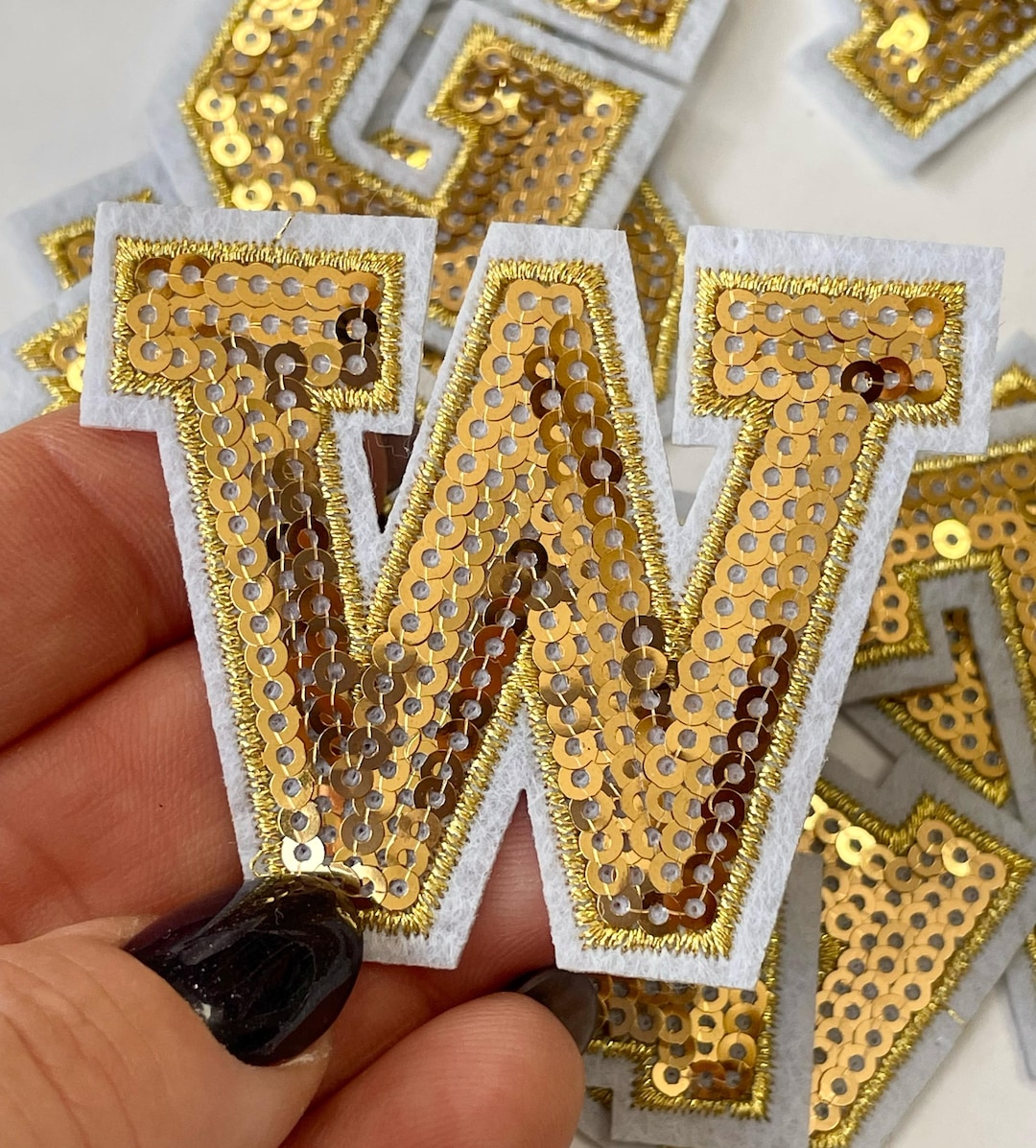 Gold Sequin Letter Patch: Iron on Applique (2x2 In) - Etsy