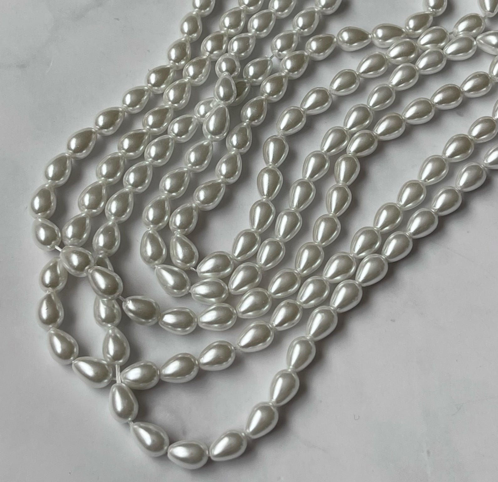 White Teardrop Pearl Beads 7mm, Jewelry Making Supplies, DIY Craft - Etsy
