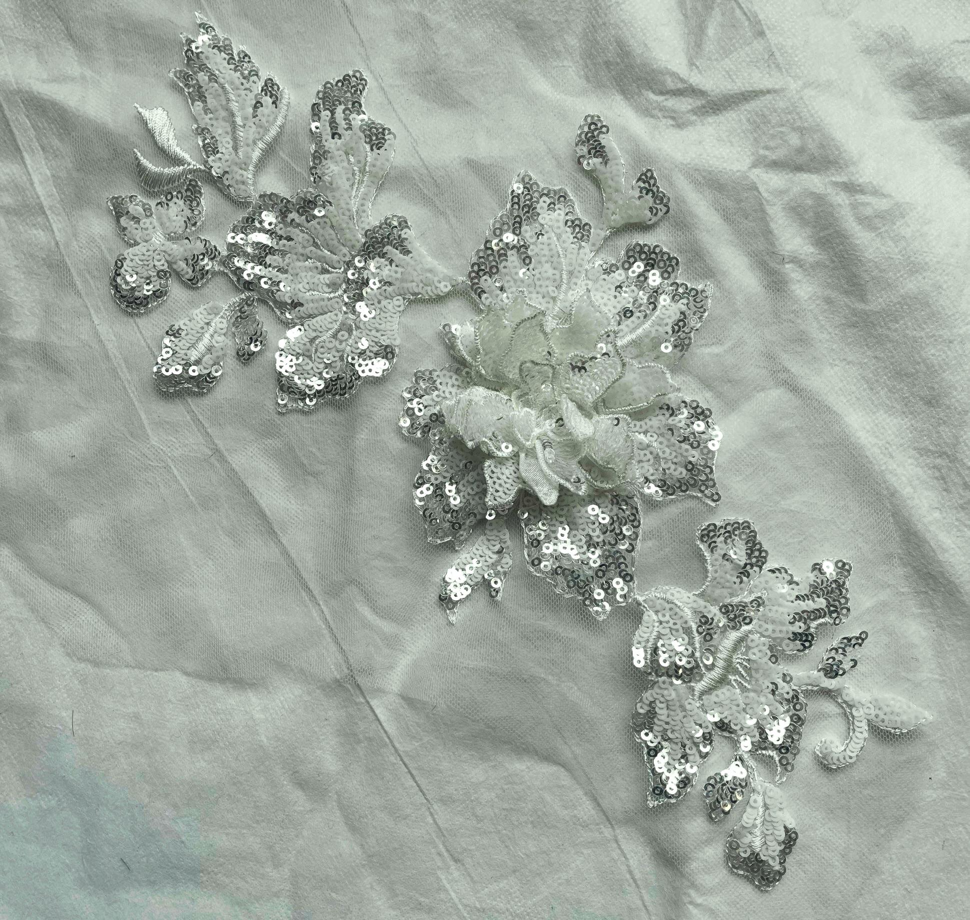 Sequined Flower Patch 1pcs, 3D Patch for Applique, DIY Accessory or ...