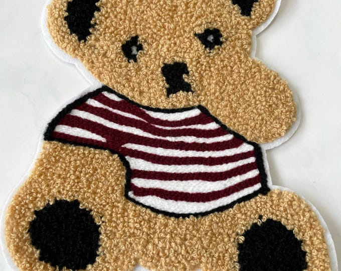 Cartoon Teddy Bear Embroidery Patch, Large Animal Applique, Badge, DIY ...