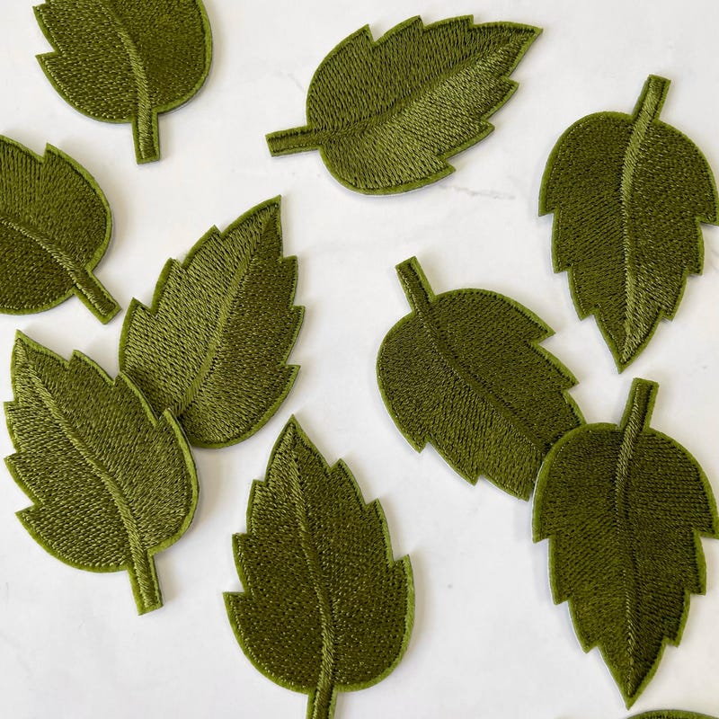 Green Beaded Leaf Patch - Etsy