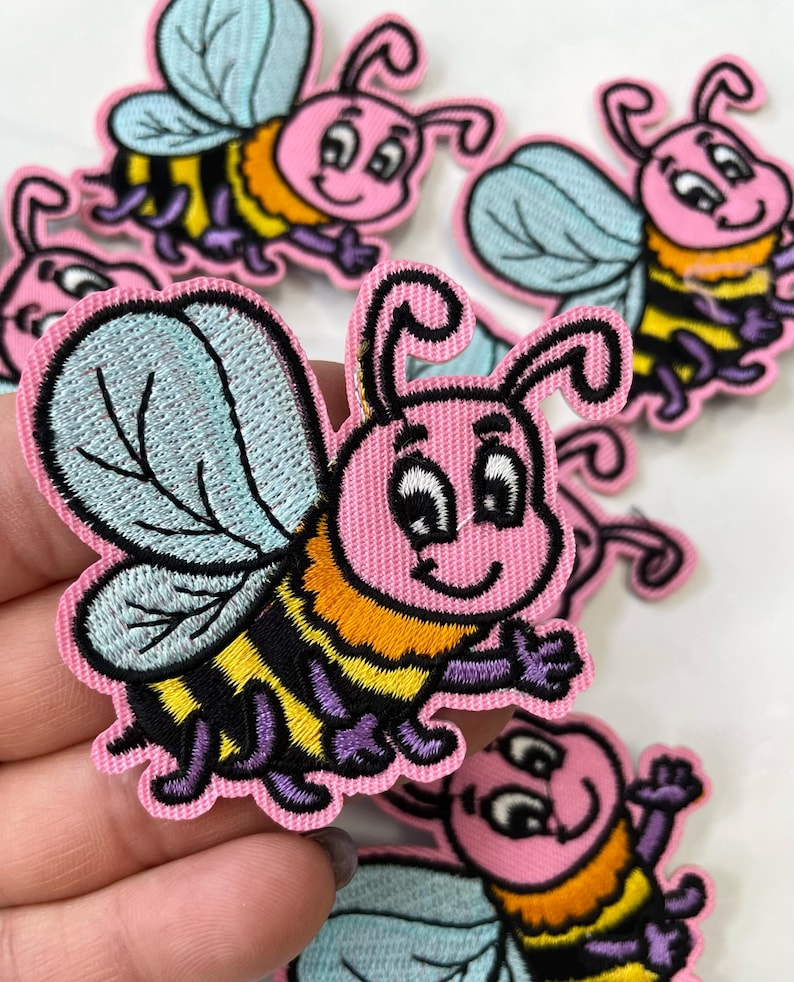 Cartoon Bee Embroidery Patch - Iron on Applique (3pcs) - Etsy