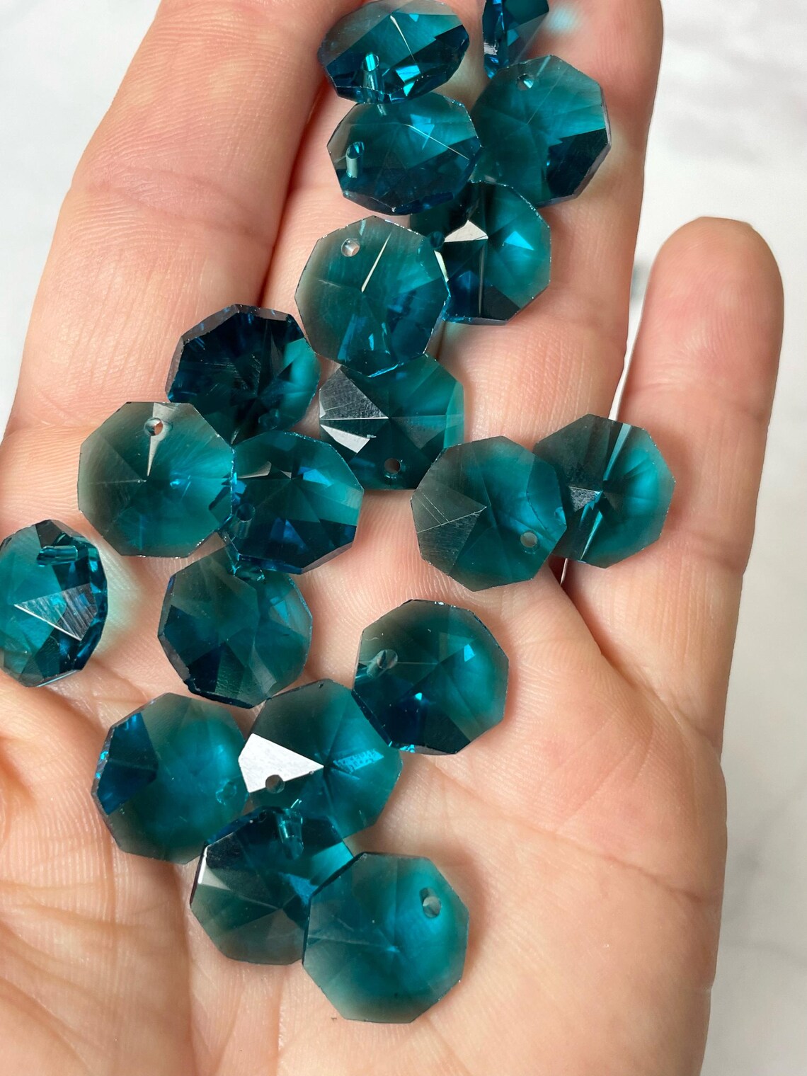 10 Pcs Octagon 1 Hole Beads, Crystal Prism,14mm Octagon Charms for ...