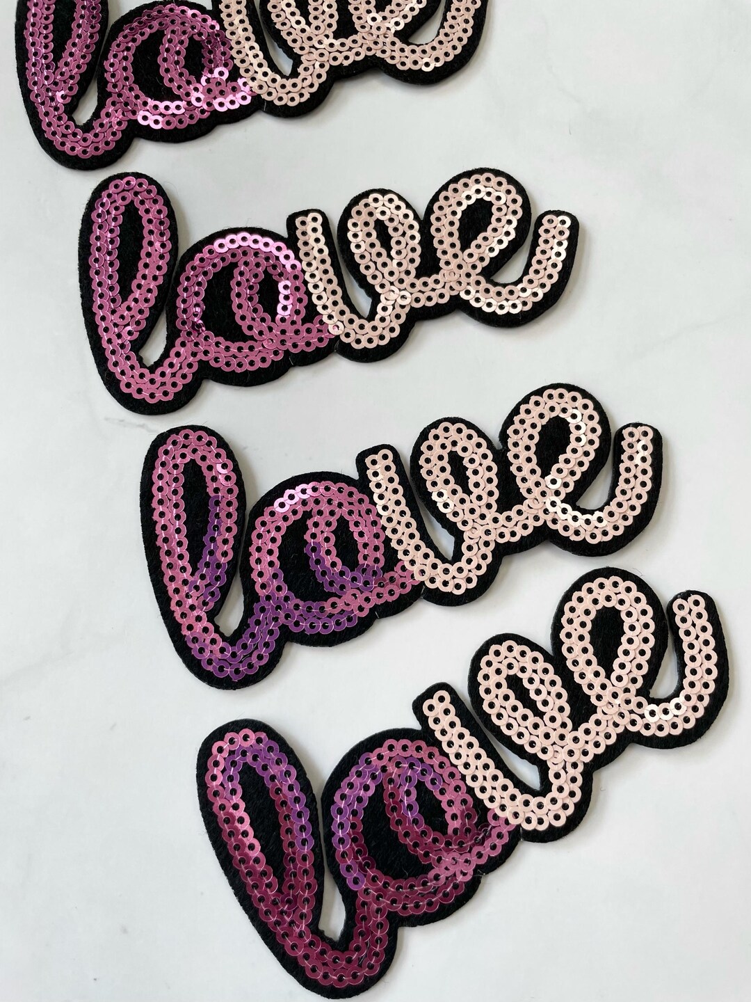 Sequin " Love" Patches for Clothing 1 Pcs, Word Sticker for Applique ...