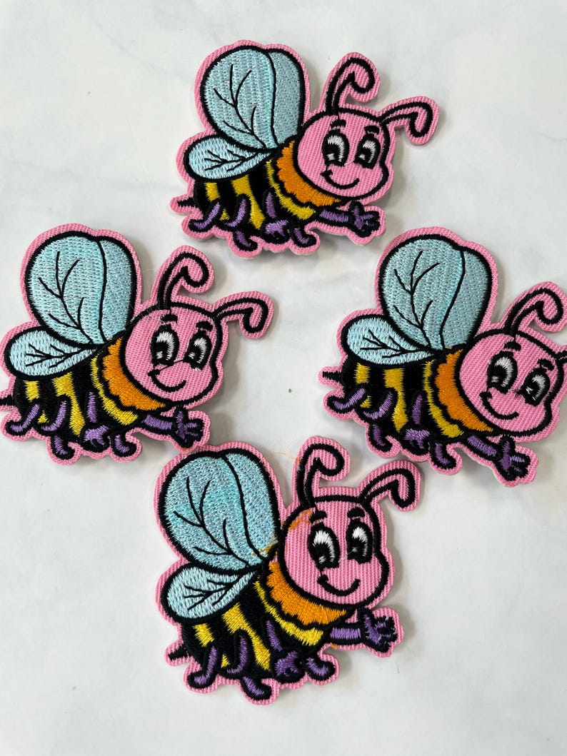 Cartoon Bee Embroidery Patch - Iron on Applique (3pcs) - Etsy