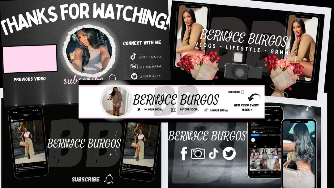 Youtube Branding Kit, Youtube Banner Kit, DIY Video Banner Template ...