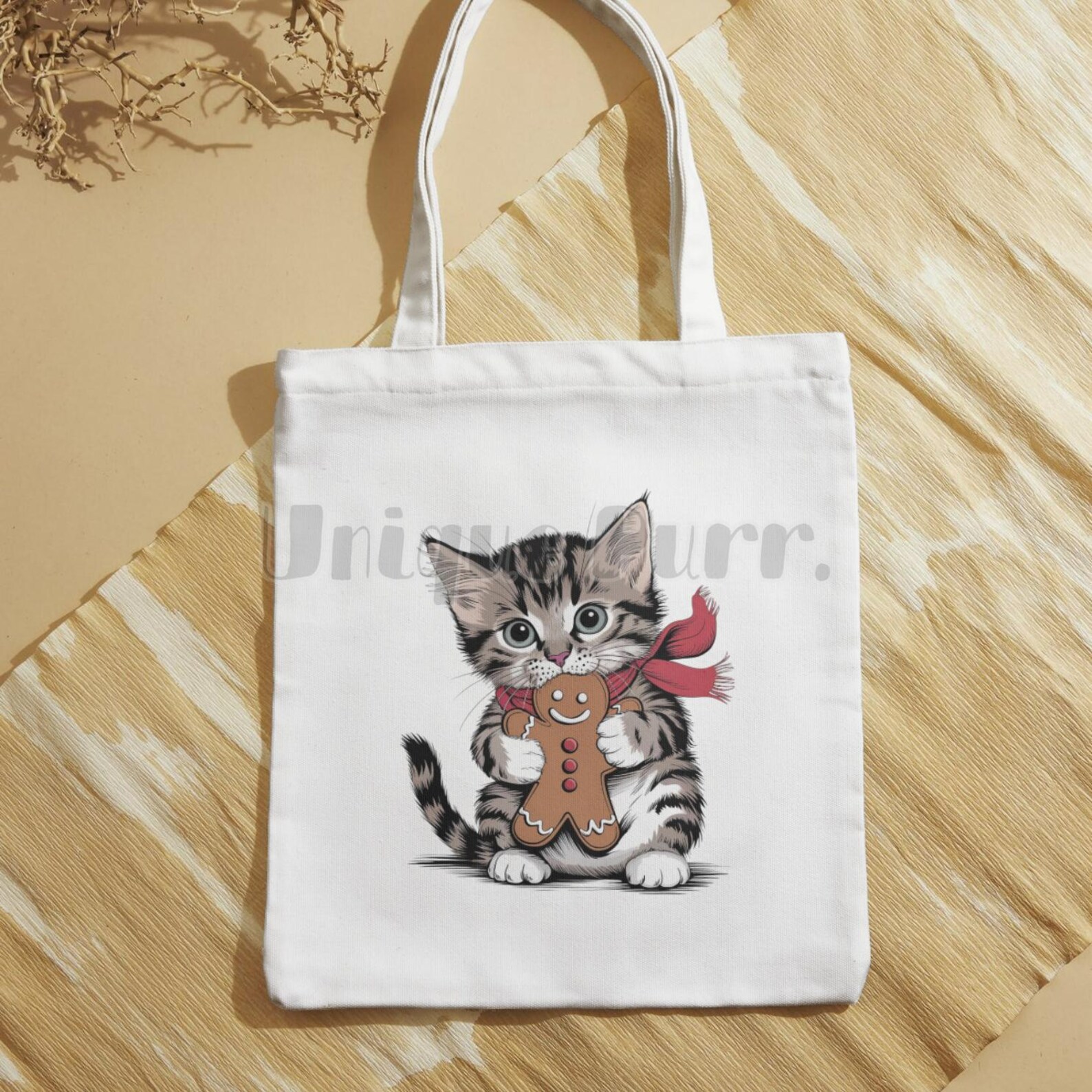 Christmas Cat Eating Gingerbread 2 Pieces Bundle Clipart, Xmas Tabby ...