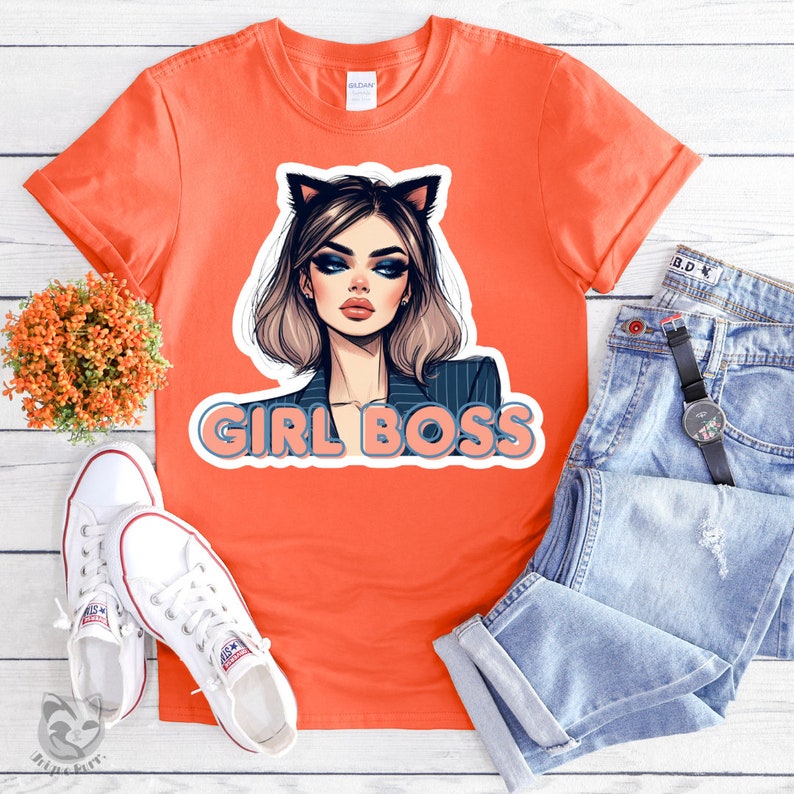 Printable Girl Boss Cat Lady Image File PNG JPG SVG Clipart Free ...