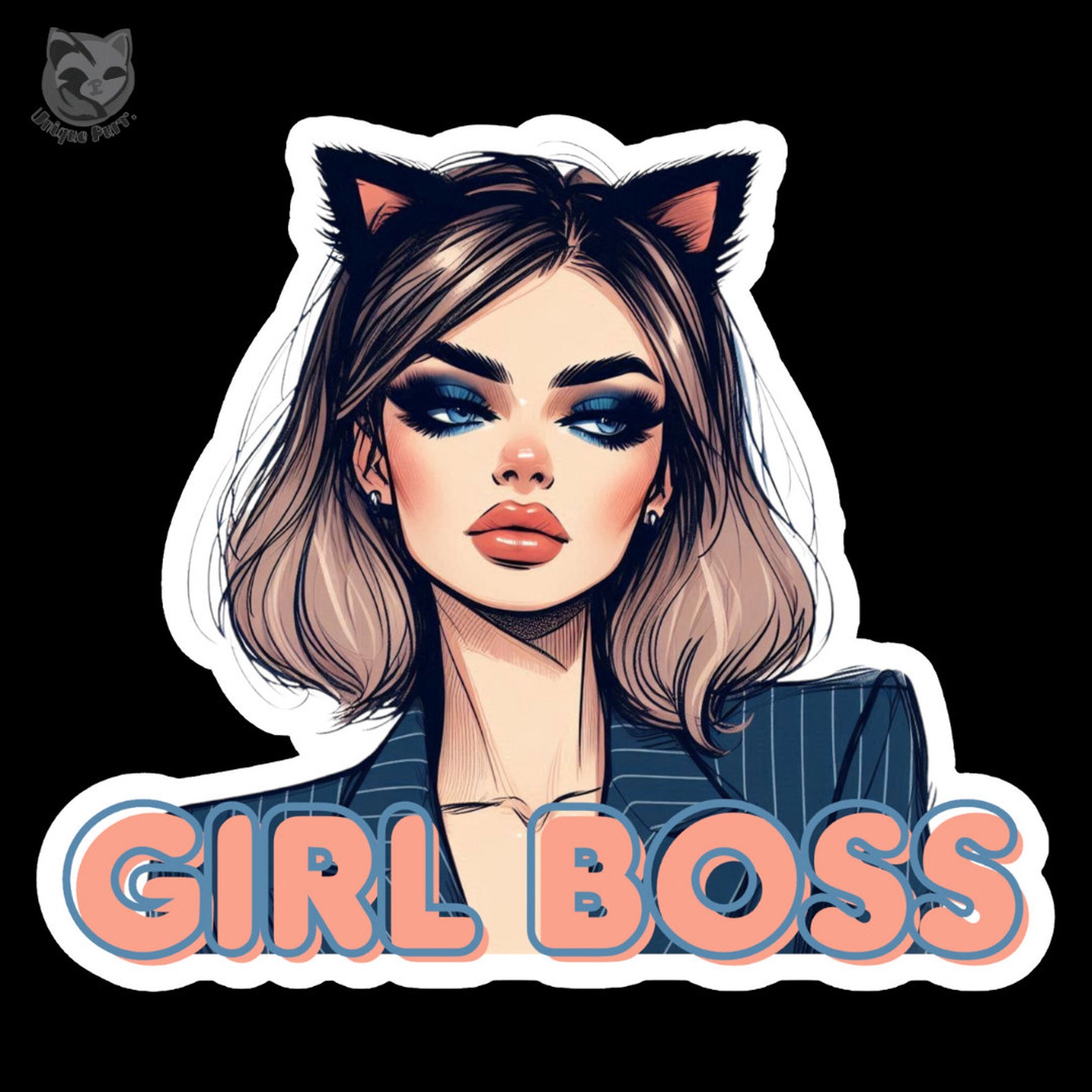 Printable Girl Boss Cat Lady Image File PNG JPG SVG Clipart Free ...