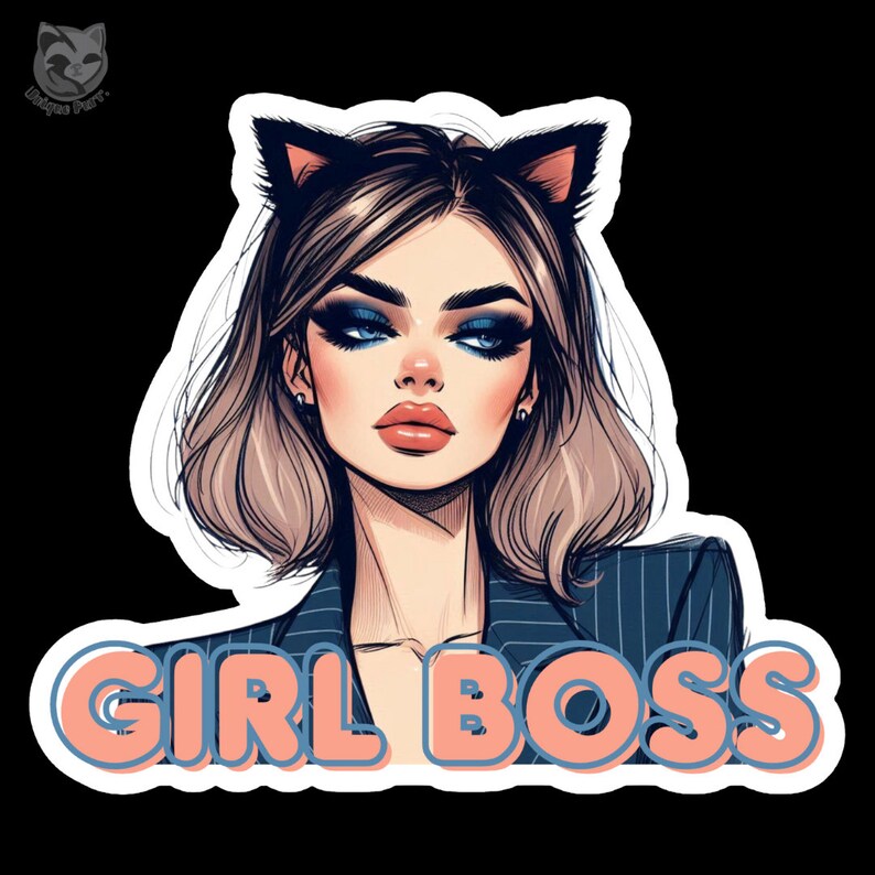 Printable Girl Boss Cat Lady Image File PNG JPG SVG Clipart Free ...