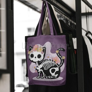 Cat Skeleton PNG JPG SVG, Floral Skeleton Cat Clipart, Cute Halloween ...