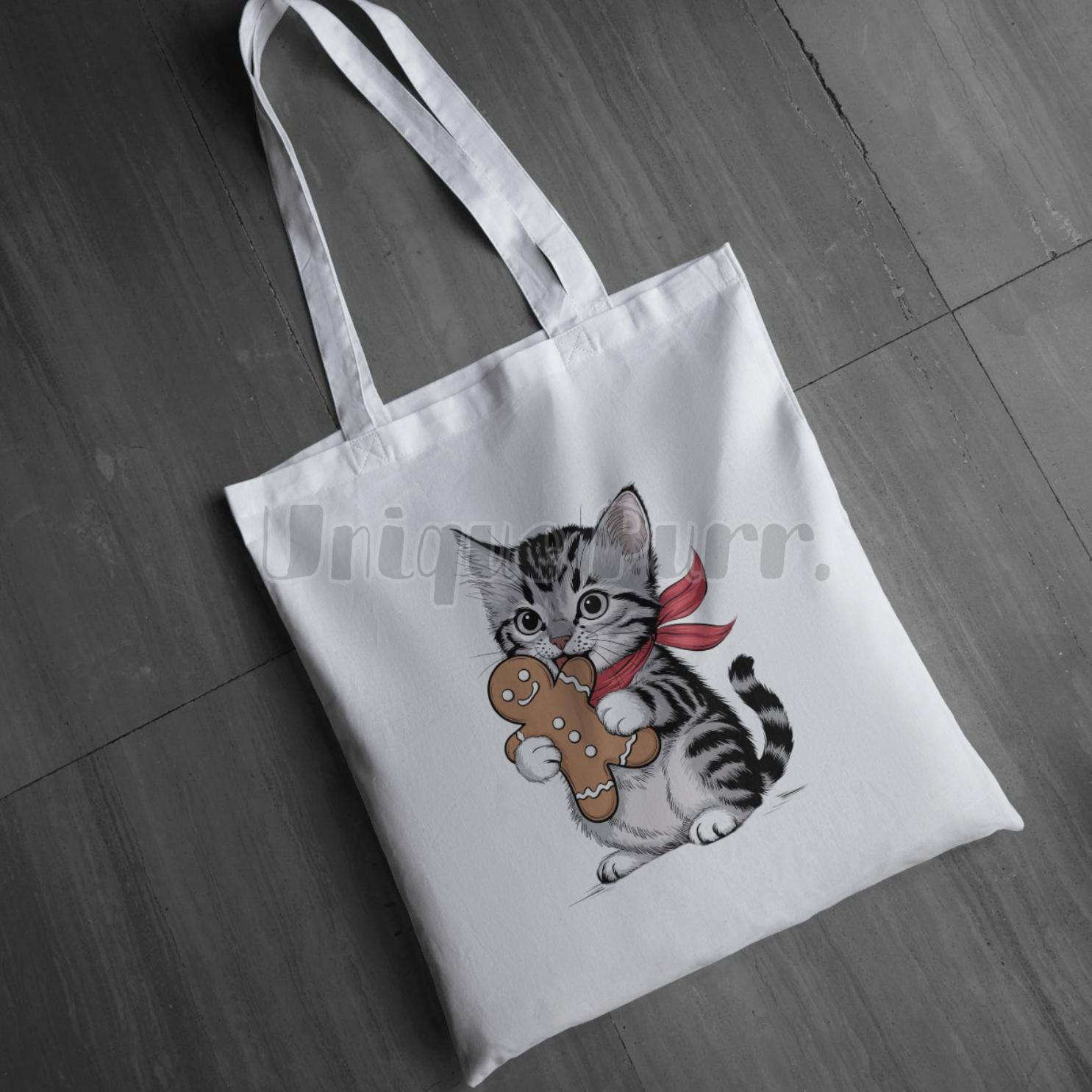 Christmas Cat Eating Gingerbread 2 Pieces Bundle Clipart, Xmas Tabby ...