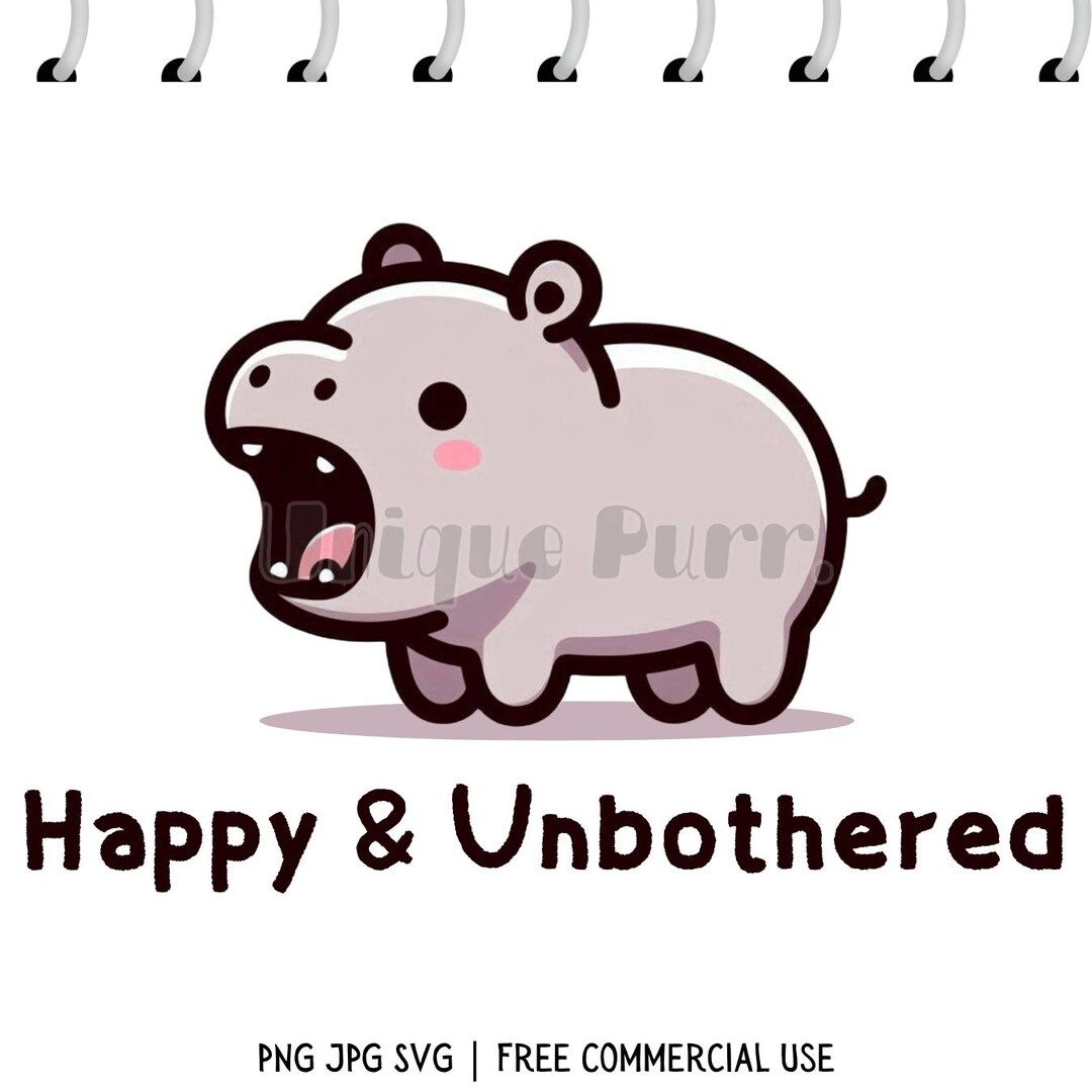 Moo Deng Hippo Clipart, Moodeng PNG SVG JPG, Moo-deng With Quote Design ...