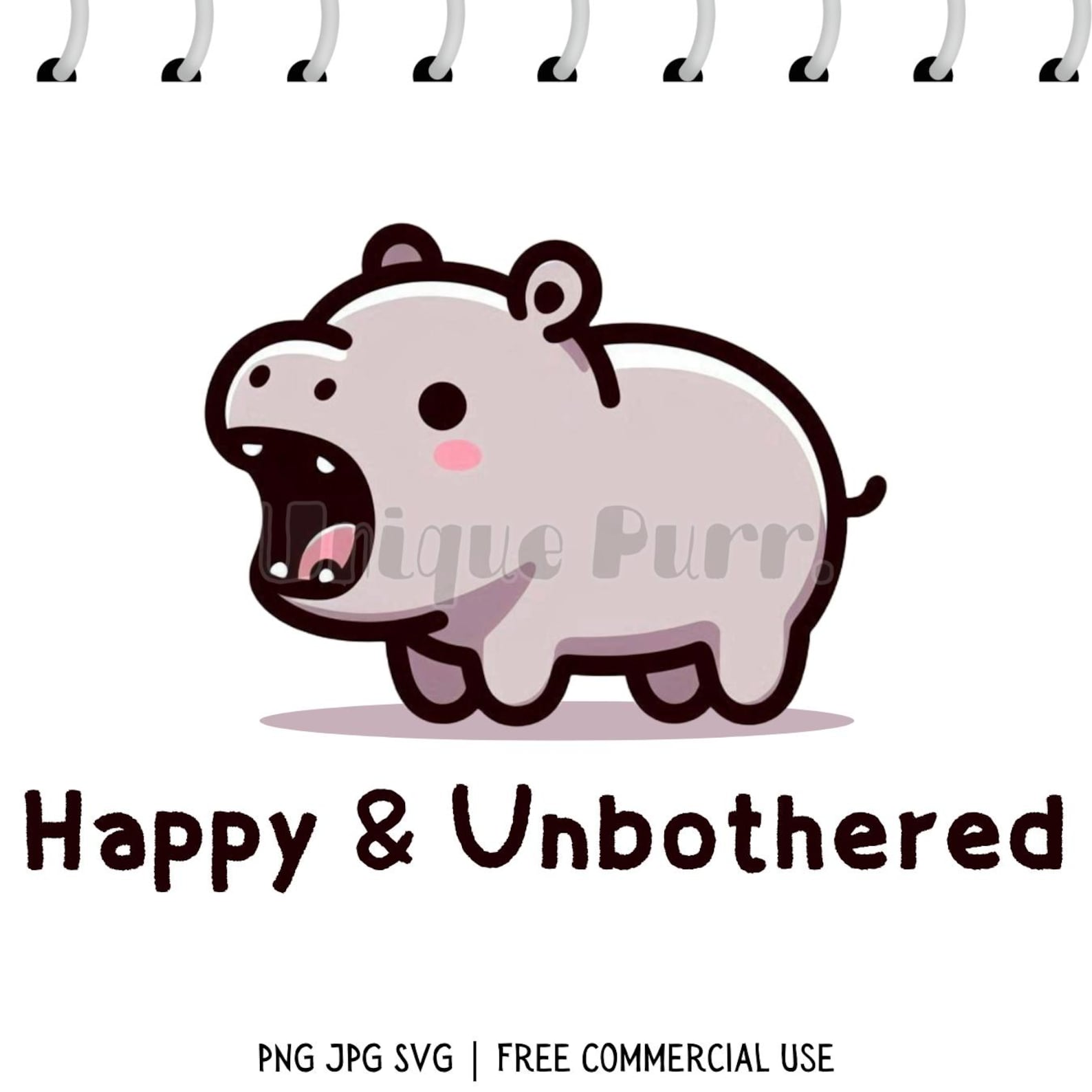 Moo Deng Hippo Clipart, Moodeng PNG SVG JPG, Moo-deng With Quote Design ...