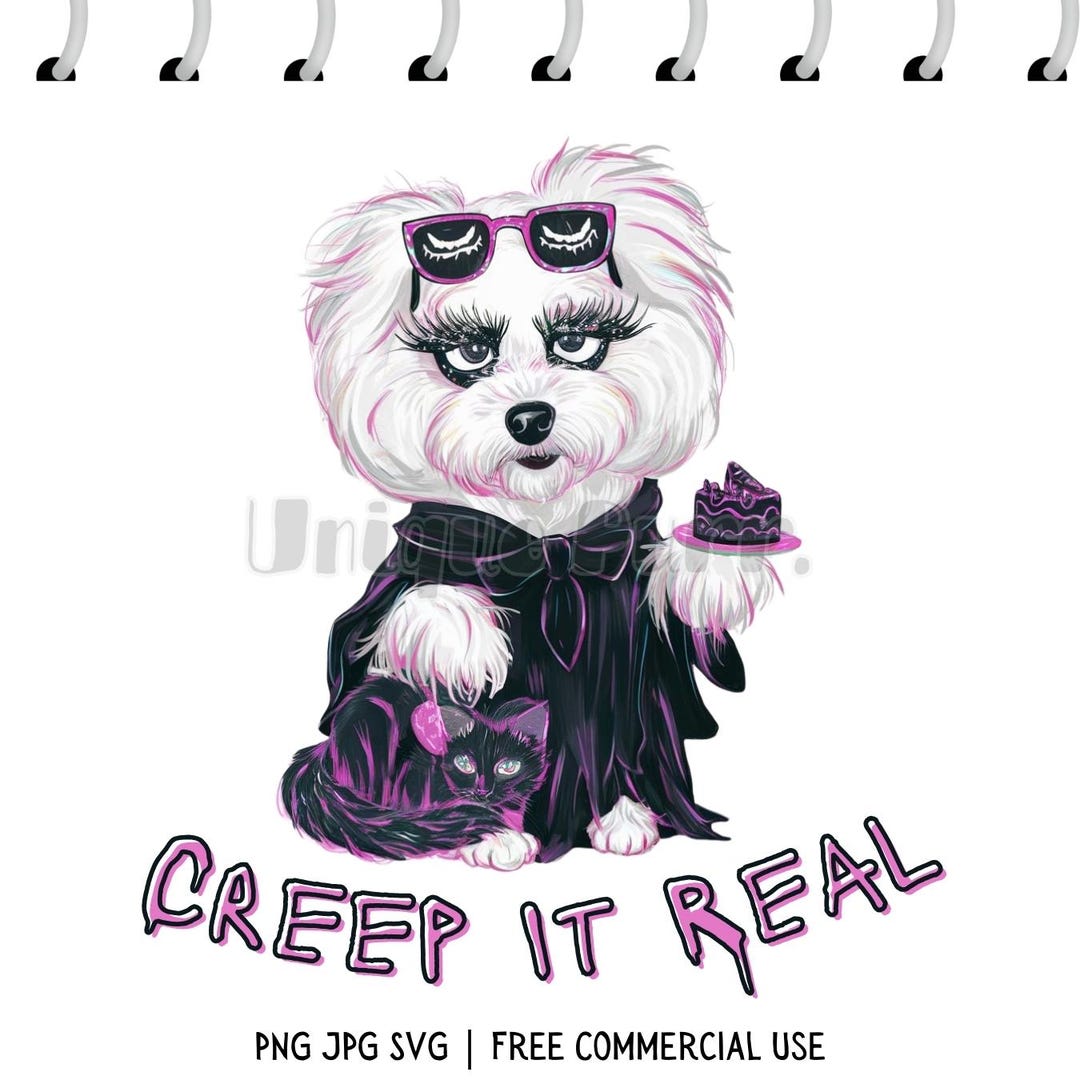 Halloween Weird Dog PNG SVG JPG, Creep It Real Spooky Quote Design ...