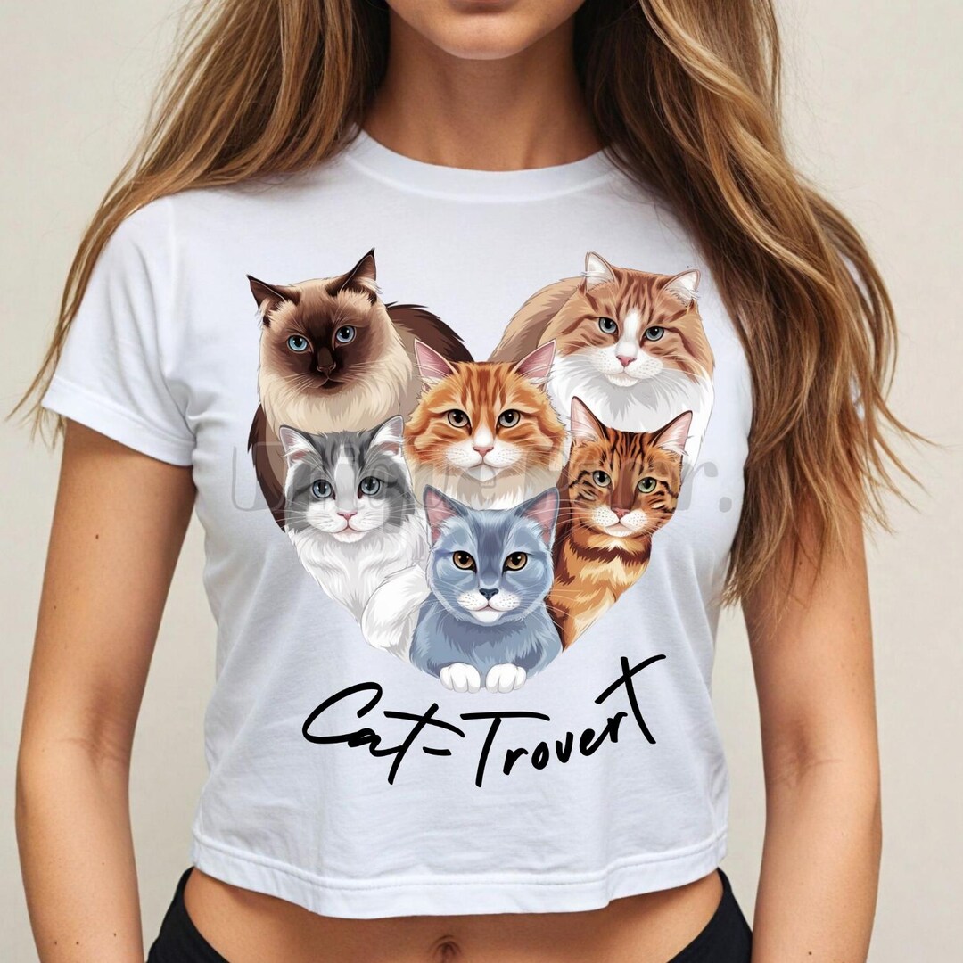 Cattrovert Introvert PNG SVG JPG Cute Feline Printable Clipart ...