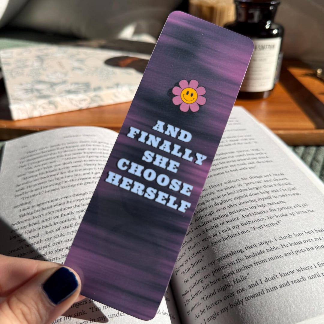 And Finally She Chose Herself Flower Smiley Face Handmade Bookmark - Etsy