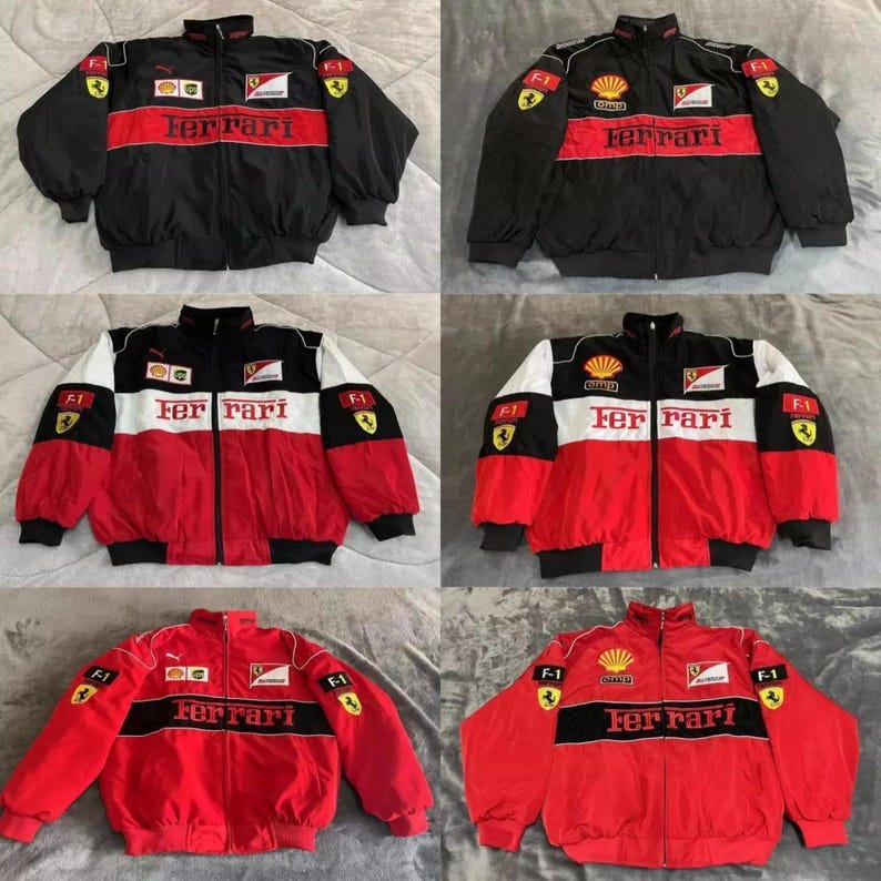 F1 Ferrari Vintage Style Racing Jacket, Ferrari Vintage Apparel, Unisex ...
