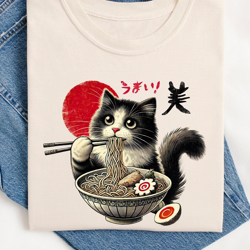 Japanese Cat Shirt - Etsy
