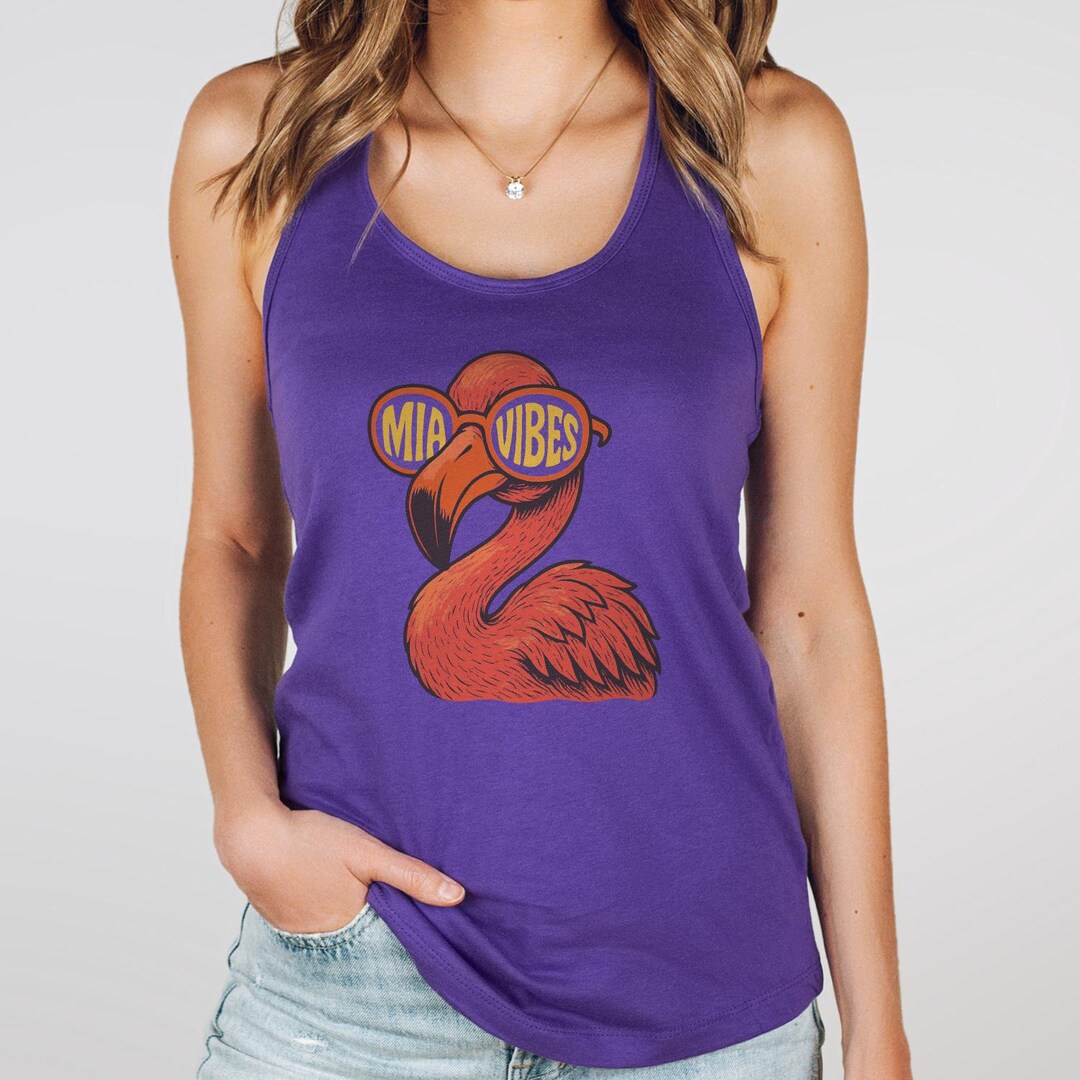 Flamingo Tank Top, MIA Vibes Pink Flamingo Tshirt, Funny Retro Summer ...
