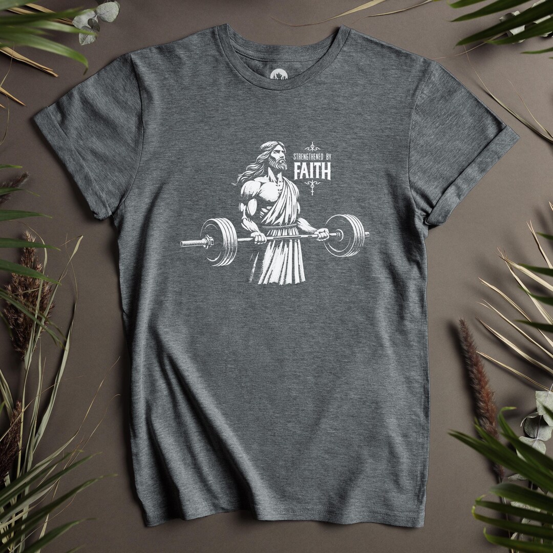 Jesus Lifting Weights, Christian T Shirt, Retro Gym Wear, Christian ...
